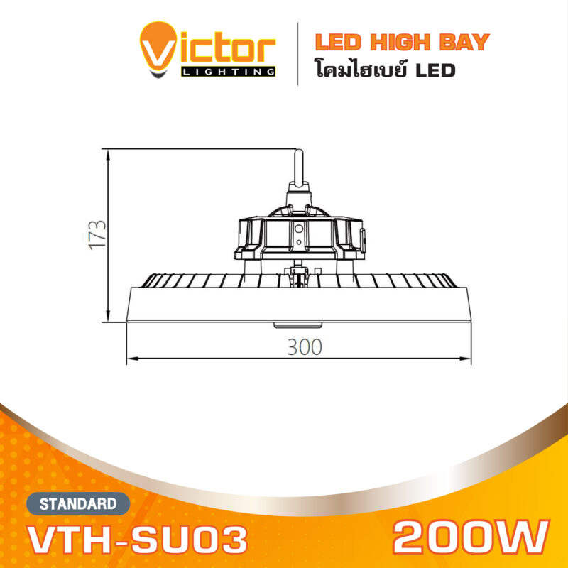 โคมไฮเบย์ Hi-Bay LED 200W 5700K 30,000lm รุ่น VTH-SU03 แสงขาว - MECC ...