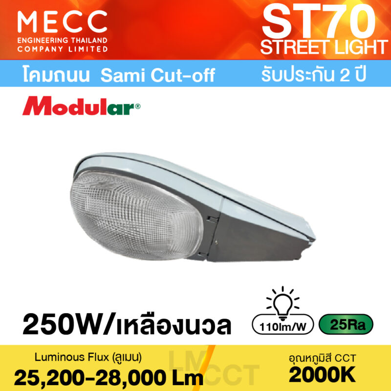 โคมถนนหลังเต่า HPS250W Semi Cut-Off 2026 - MECC LIGHTING